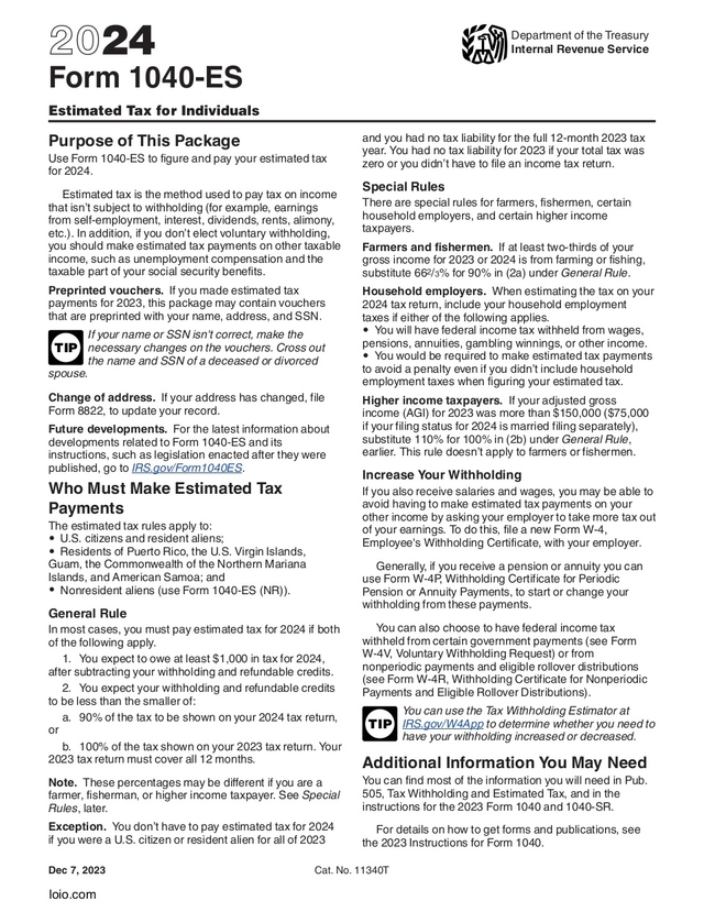 Form 1040-ES: Pay Estimated Taxes Easily