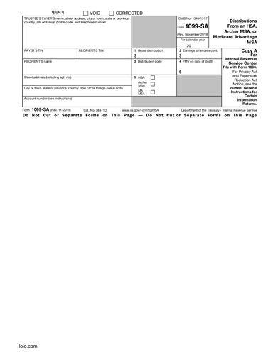 Form 1099-SA: Report Health Savings Account Distributions
