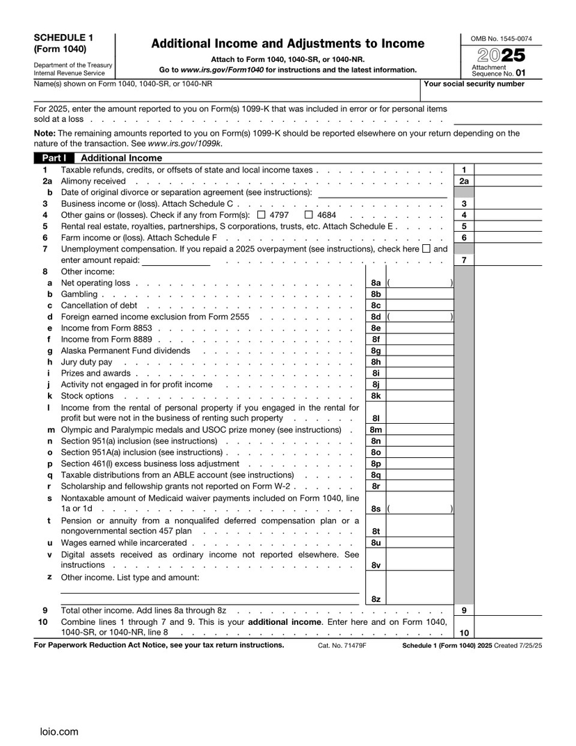 Free Schedule 1: Essential Guide to Filing Additional Income