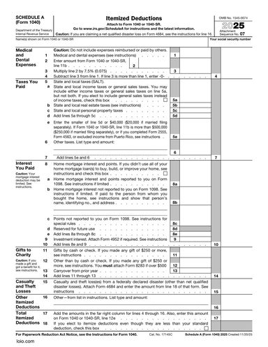 Schedule A: Itemize Deductions on Form 1040 Easily