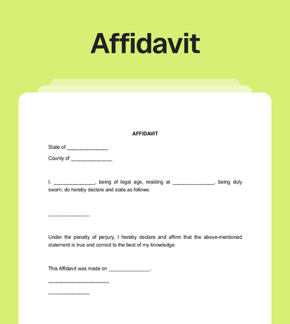 Free Blank Affidavit Form Template — Affidavit Template For Legal ...