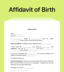 Free Birth Affidavit Form - Create & Download PDF Template