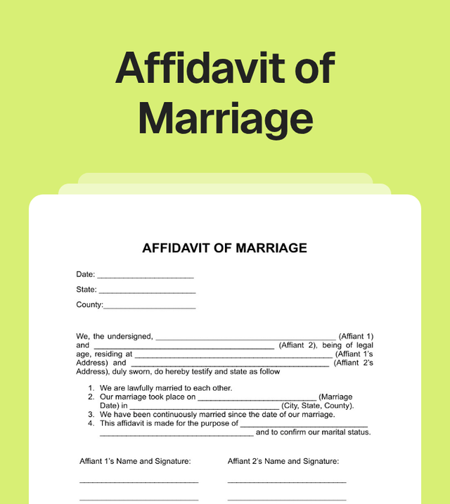 Free Affidavit of Marriage: Verify Marital Status Easily