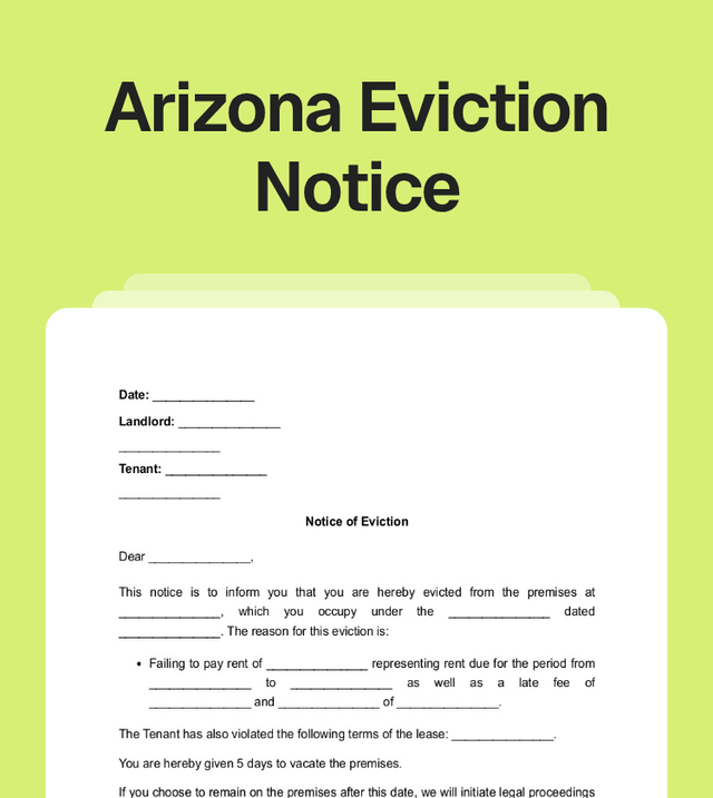 Arizona Eviction Notice Form - Streamline Your Rental Process