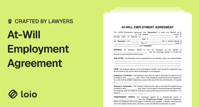 At-Will Employment Agreement Template - Create & Download