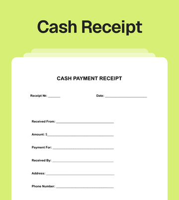 Cash Receipt Template for Easy Payment Tracking