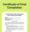 Certificate of Final Completion - Edit & Download PDF Template