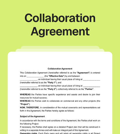 Collaboration Agreement Template - Create & Download