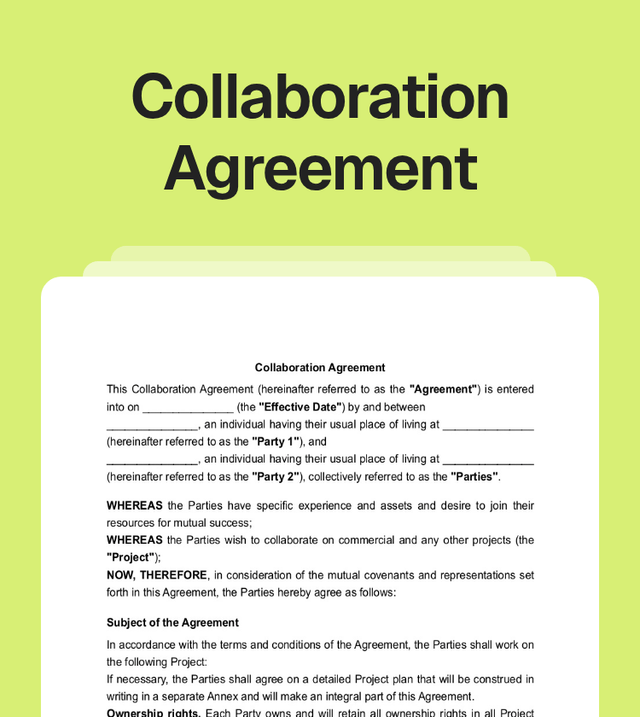 Collaboration Agreement Template - Create & Download
