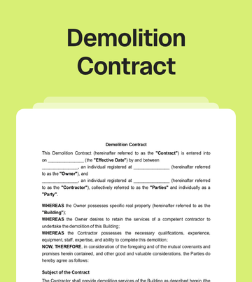 Demolition Contract Template - Create & Download