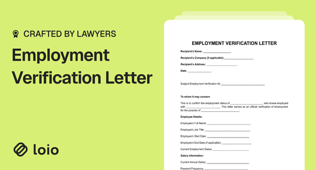 Employment Verification Letter Template - Loio PDF Tool