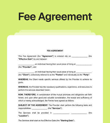 Fee Agreement Template - Create & Download PDF