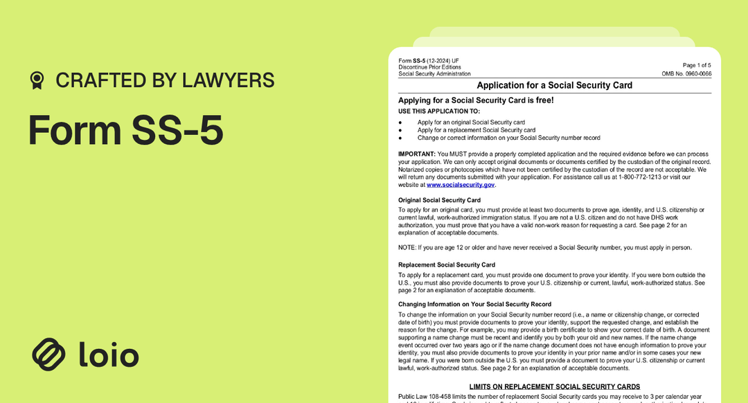 Free Form SS-5: Apply, Replace, or Update Your Social Security Card