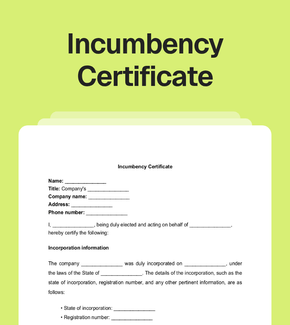 Certificate of Incumbency Template - Create & Download