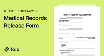Free Medical Records Release Form Template - Loio