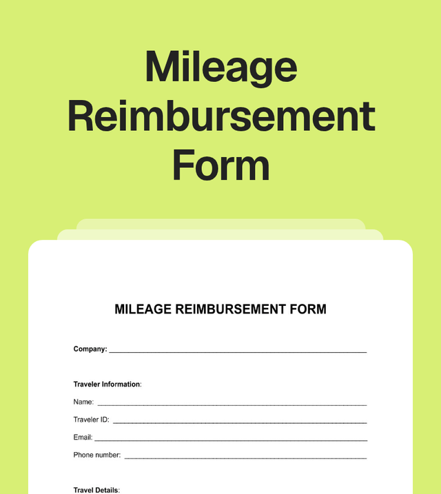 Mileage Reimbursement Form Template - Manage Travel Expenses