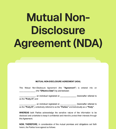 Mutual Non-Disclosure Agreement Template - Loio