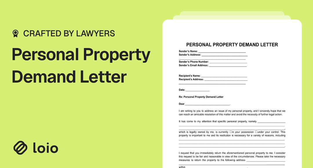 Demand Letter for Return of Property - Legal Template