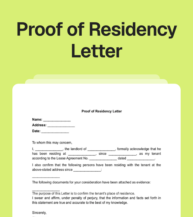 Proof of Residency Letter Template — Verify Your Address Easily | Loio