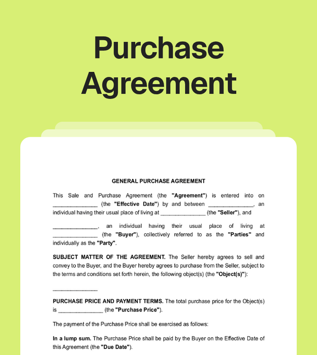 Purchase Agreement Template: Secure Your Transactions