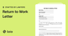 Return to Work Letter Template - Create & Download