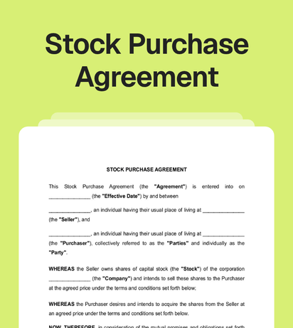 Stock Purchase Agreement Template - Download PDF & Customize