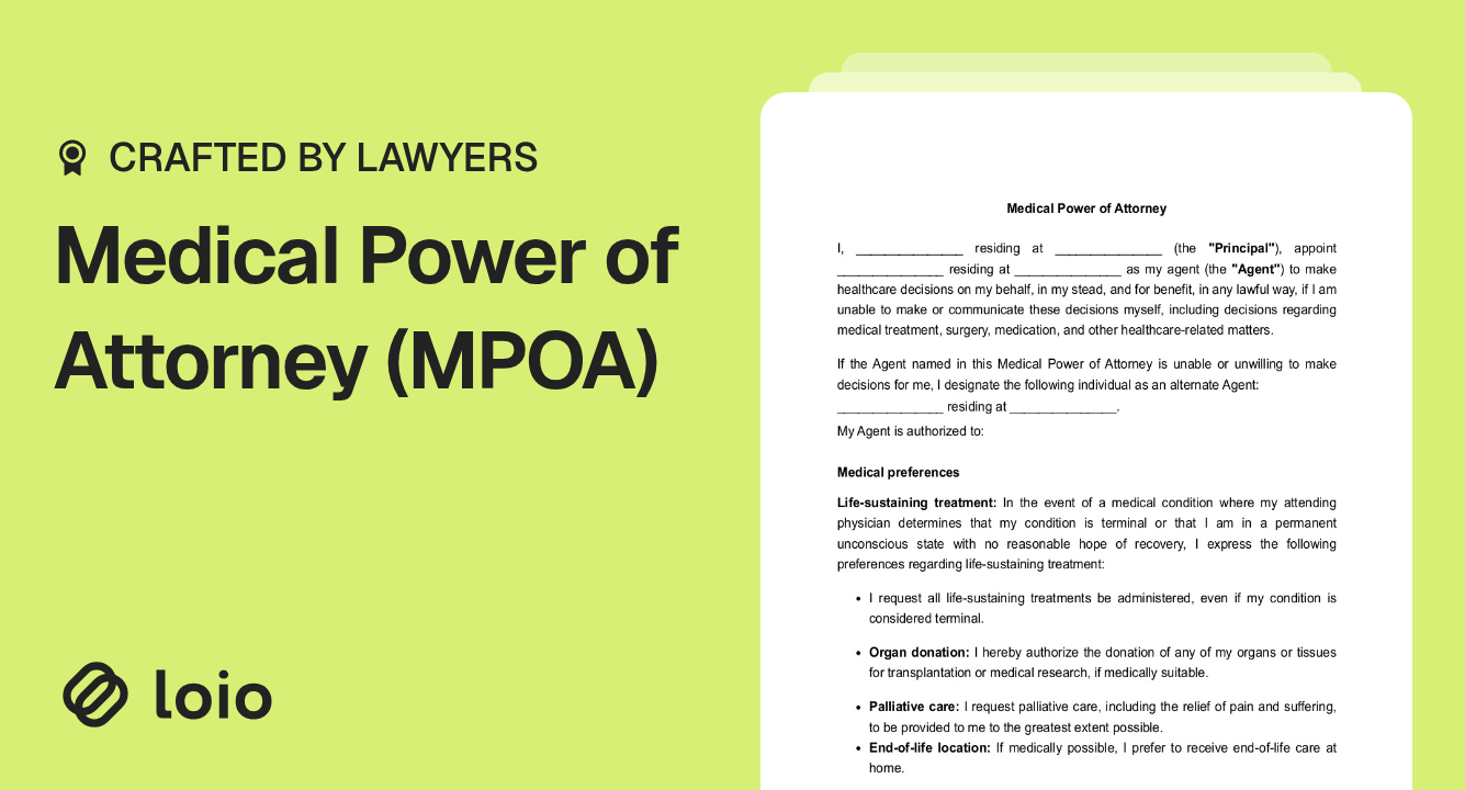 Free Medical Power of Attorney Form Template - Free Download