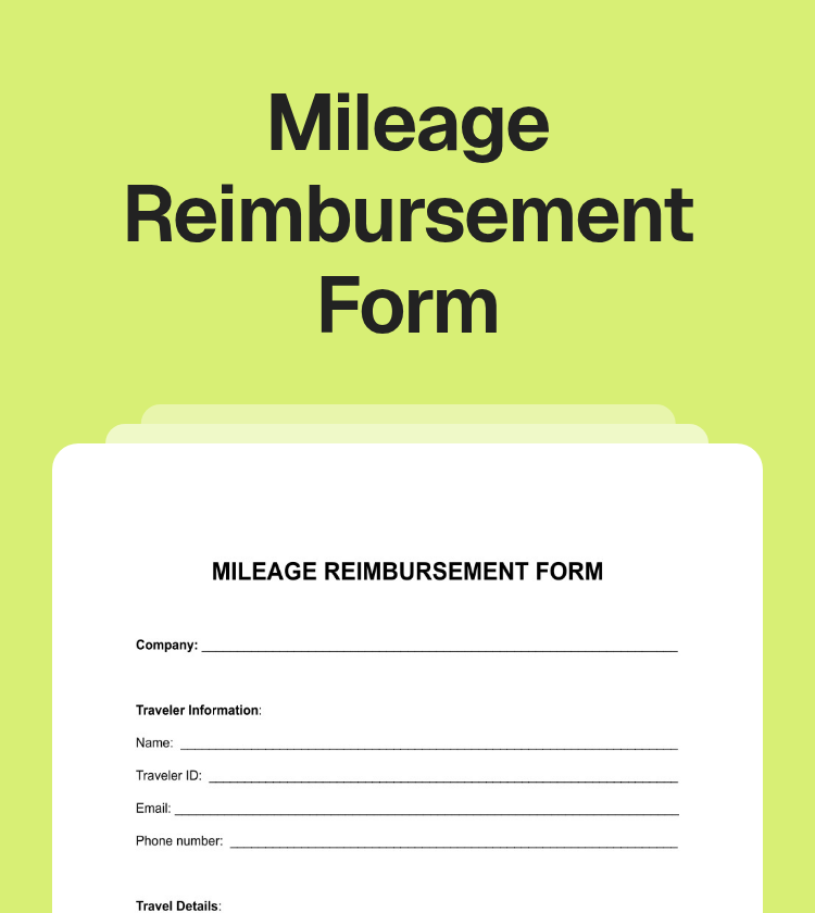 Mileage Reimbursement Form Template - Manage Travel Expenses